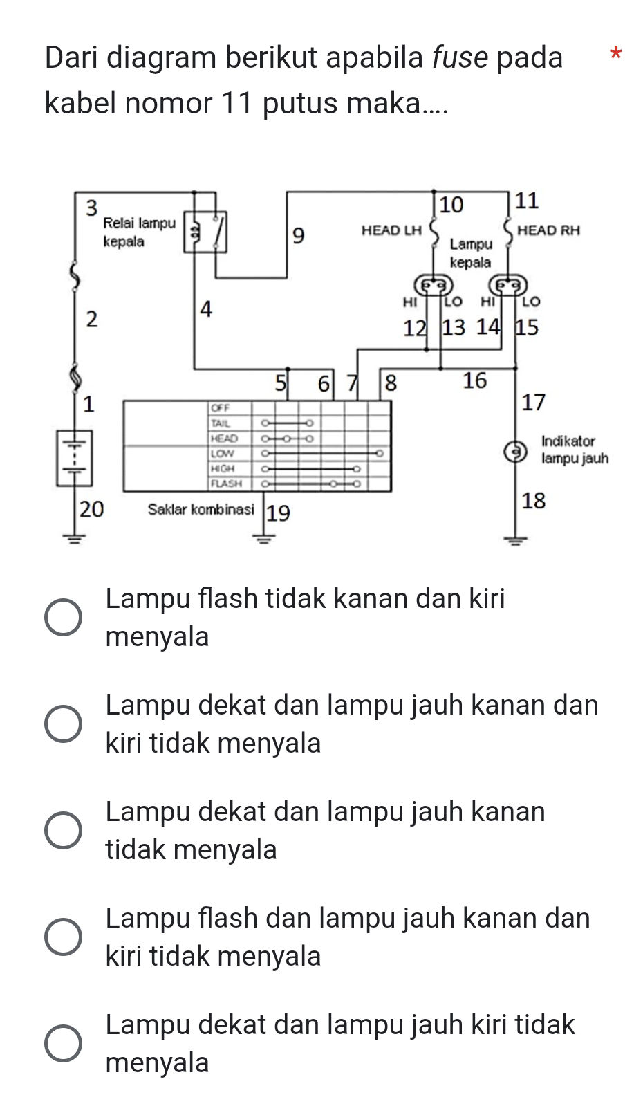 Dari diagram berikut apabila fuse pada kabel | StudyX
