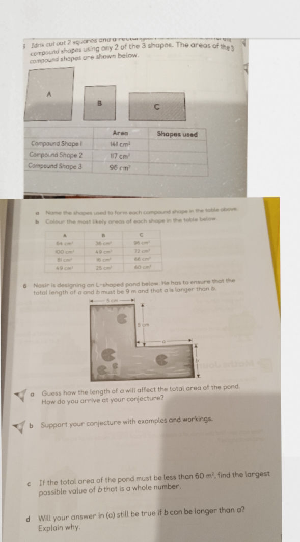 1. Idris cut out 2 squares and a rectangle. | StudyX
