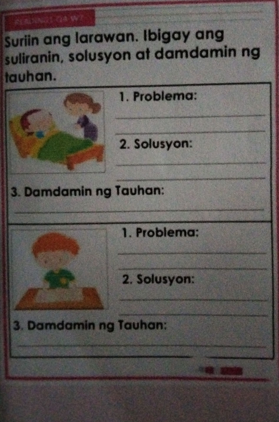 Suriin ang larawan. Ibigay ang suliranin, | StudyX