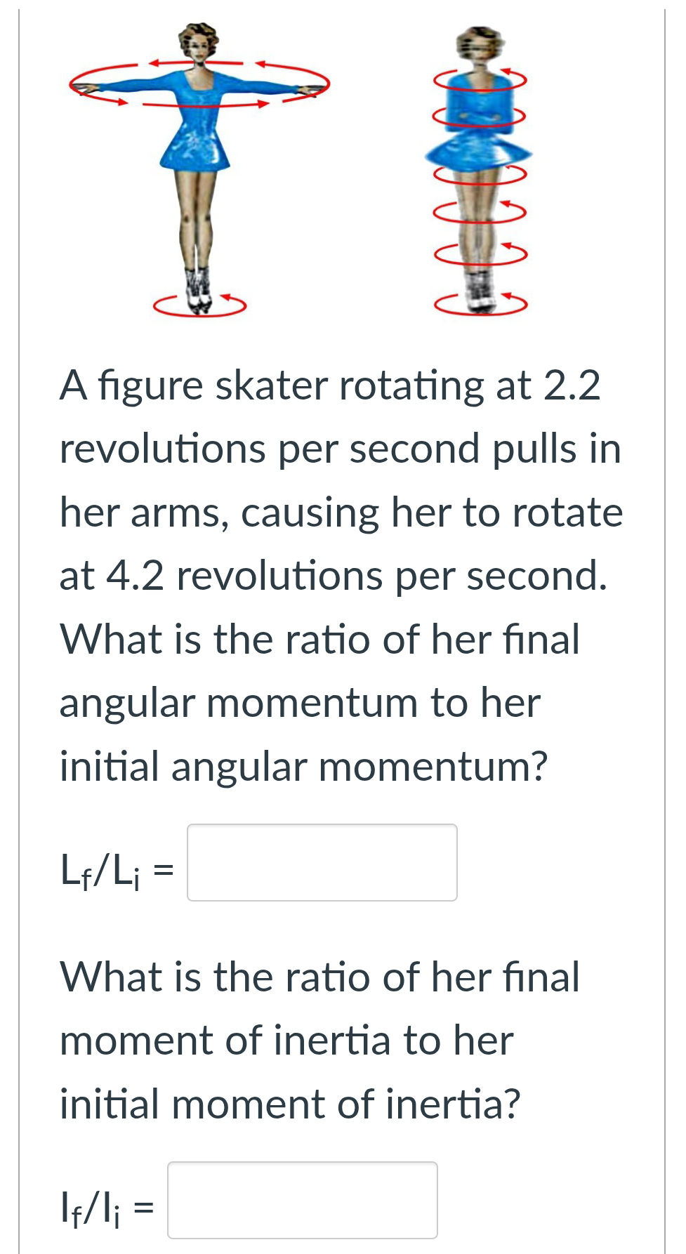 A figure skater rotating at 2.2 revolutions | StudyX