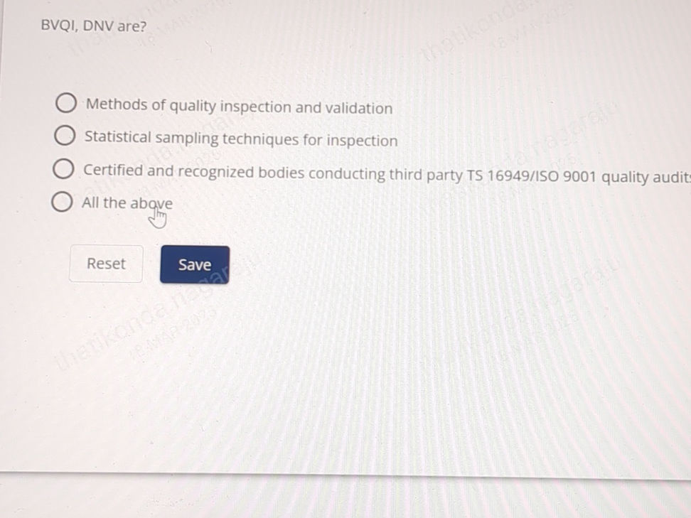 BVQI, DNV are? Methods of quality | StudyX