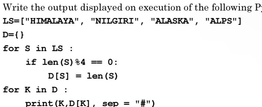 Write the output displayed on execution of | StudyX
