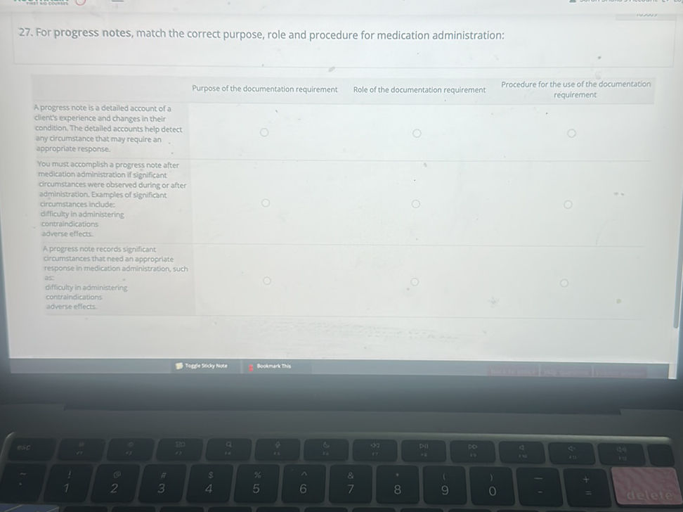 27. For progress notes, match the correct | StudyX