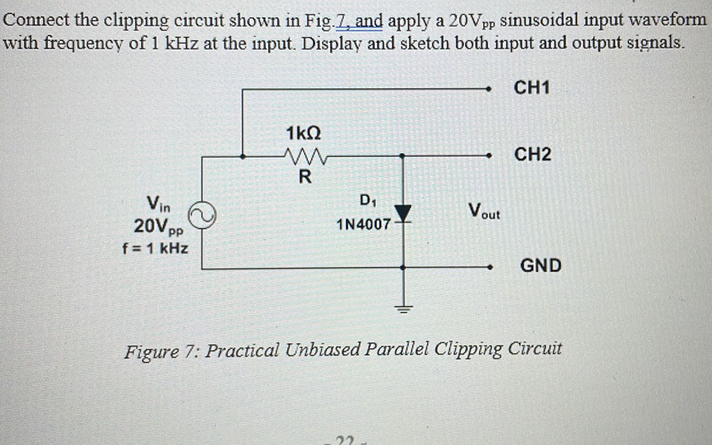 Connect the clipping circuit shown in Fig. | StudyX