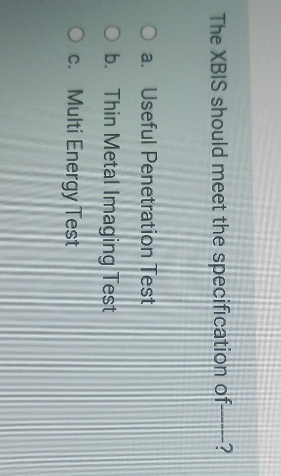 The XBIS should meet the specification | StudyX