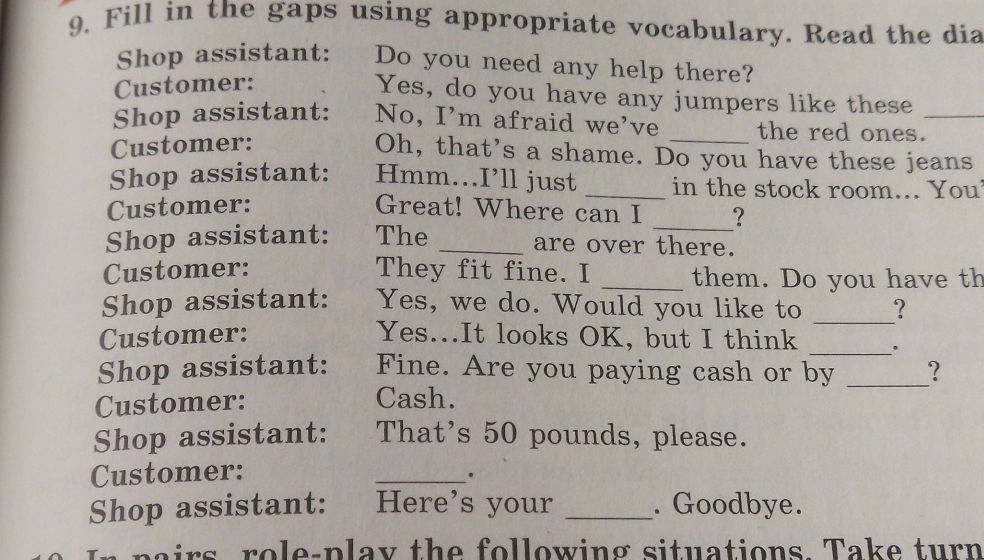 9. Fill in the gaps using appropriate | StudyX