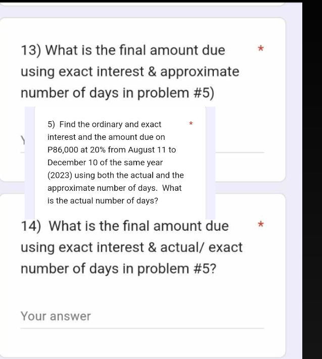 13) What is the final amount due using exact | StudyX