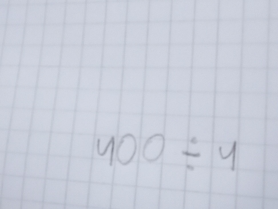 Dividing 400 by 4 | StudyX