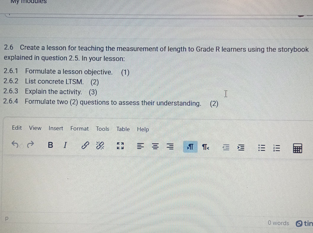 2.6 Create a lesson for teaching the | StudyX