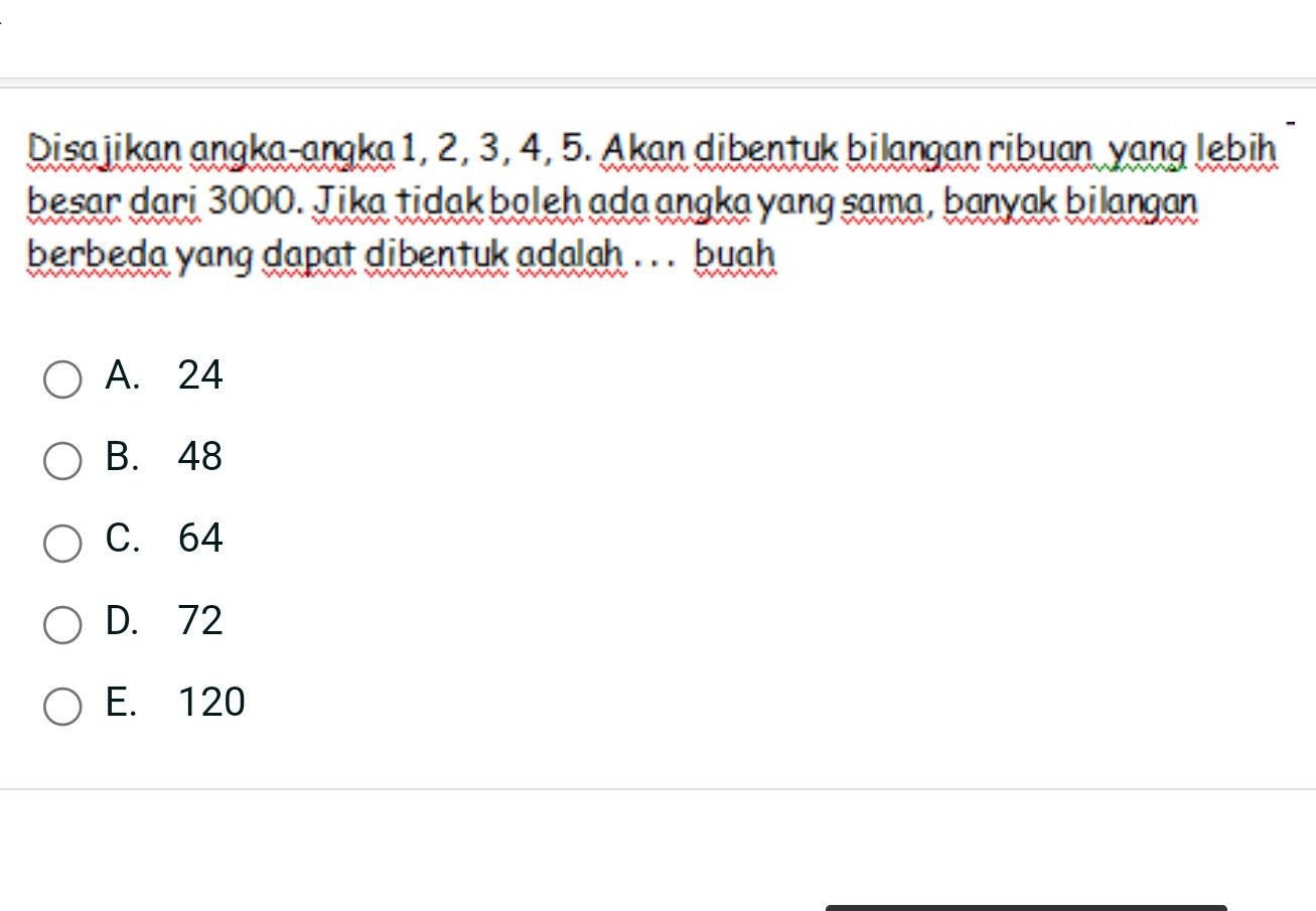 Disajikan angka-angka 1, 2, 3, 4, 5. Akan | StudyX