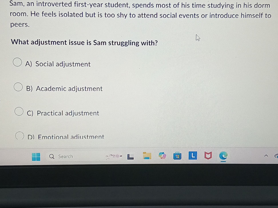 Sam, an introverted first-year student, | StudyX