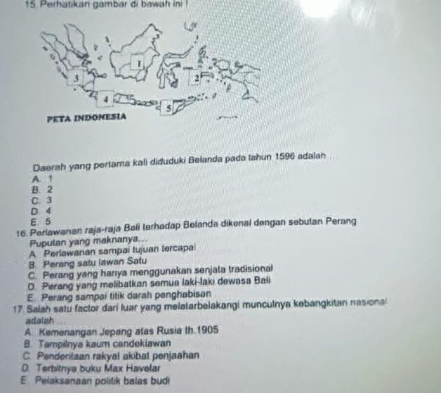 15. Perhatikan gambar di bawah ini! PETA | StudyX