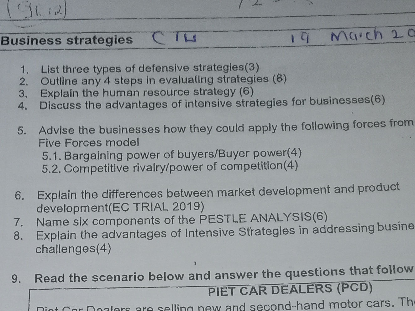 1. List three types of defensive | StudyX