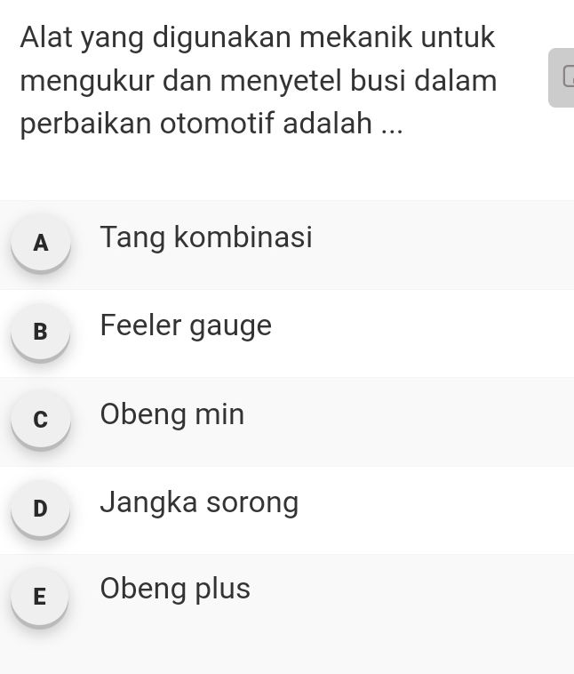 Alat yang digunakan mekanik untuk mengukur | StudyX