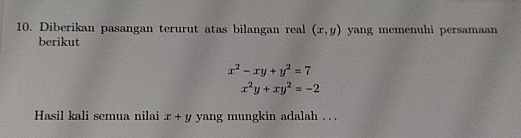 10. Diberikan pasangan terurut atas bilangan | StudyX