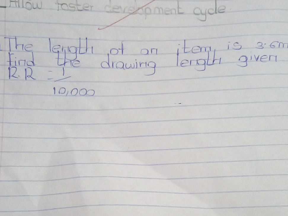 The length of an item is 3.6m. Find the | StudyX