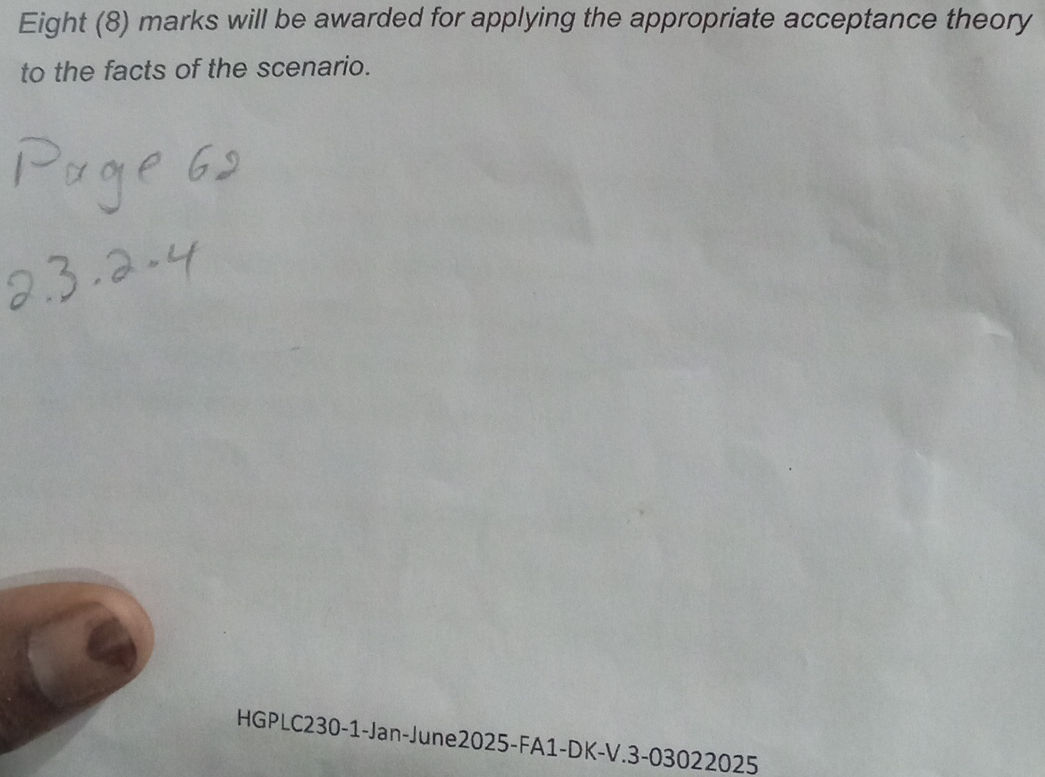 Eight (8) marks will be awarded for applying | StudyX