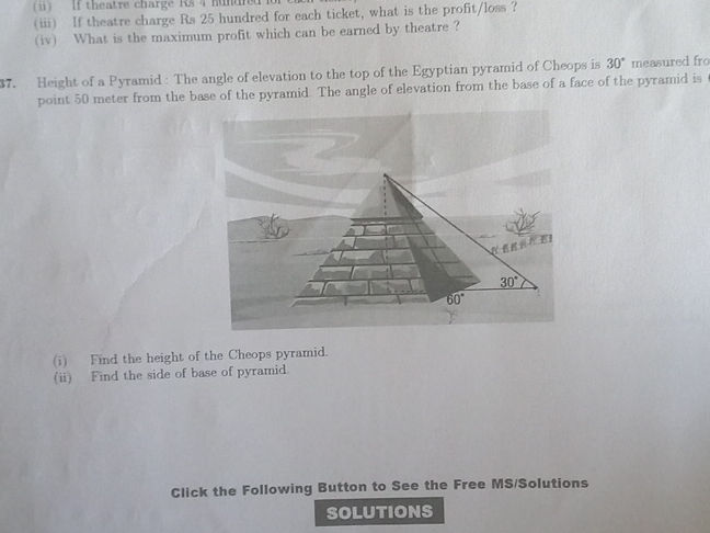 37. Height of a Pyramid: The angle of | StudyX