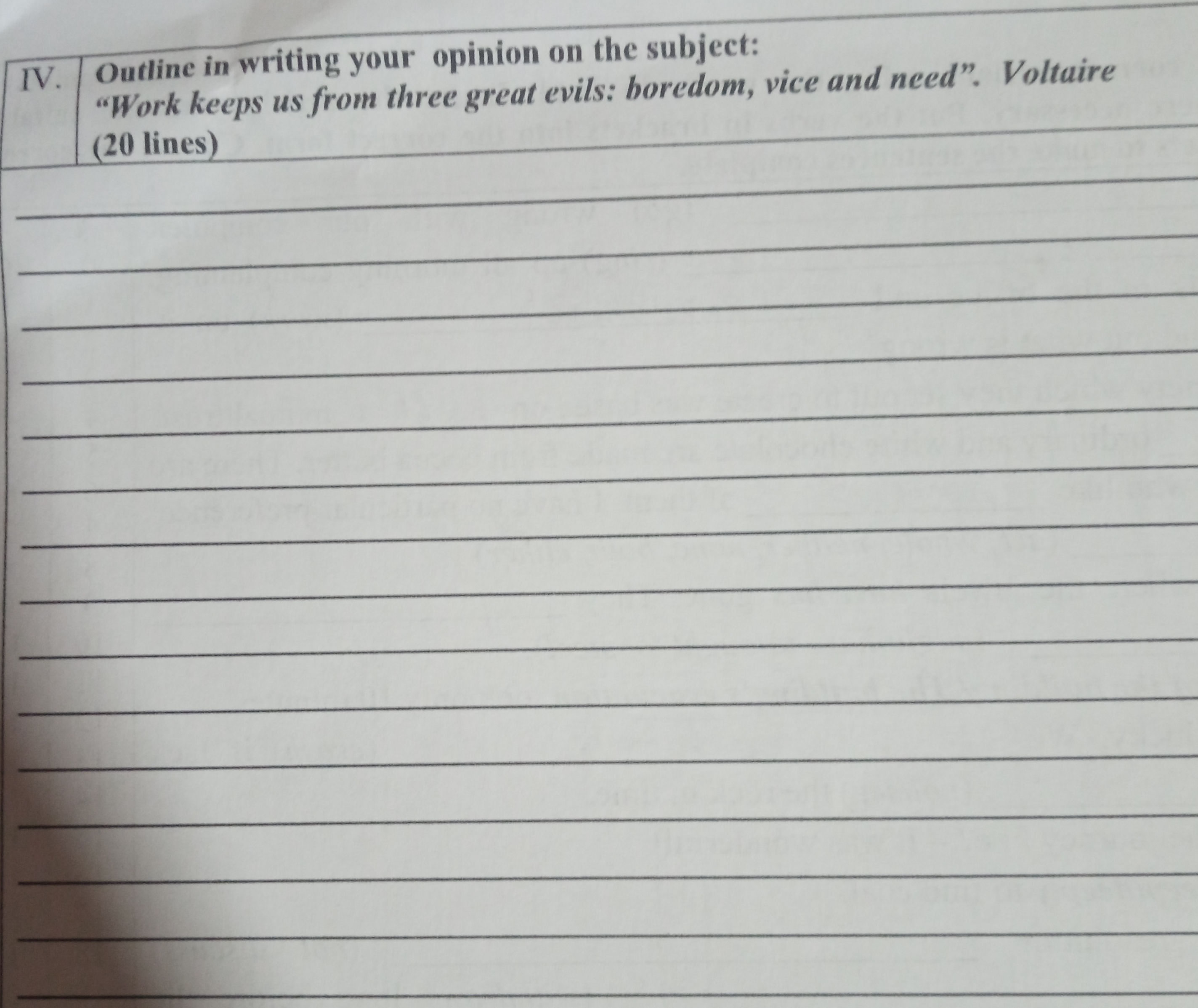 IV. Outline in writing your opinion on the | StudyX