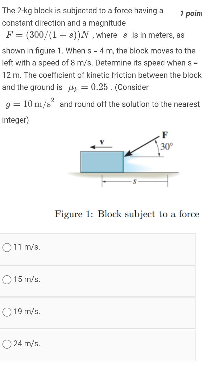 The 2-kg block is subjected to a force | StudyX