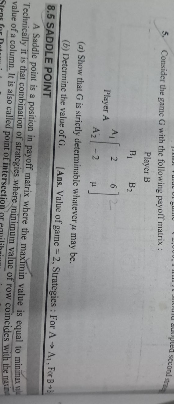 Consider the game G with the following | StudyX