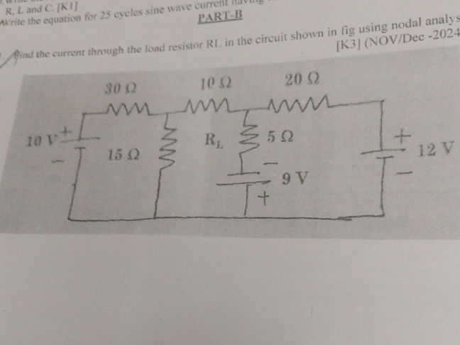 Find the current through the load resistor | StudyX