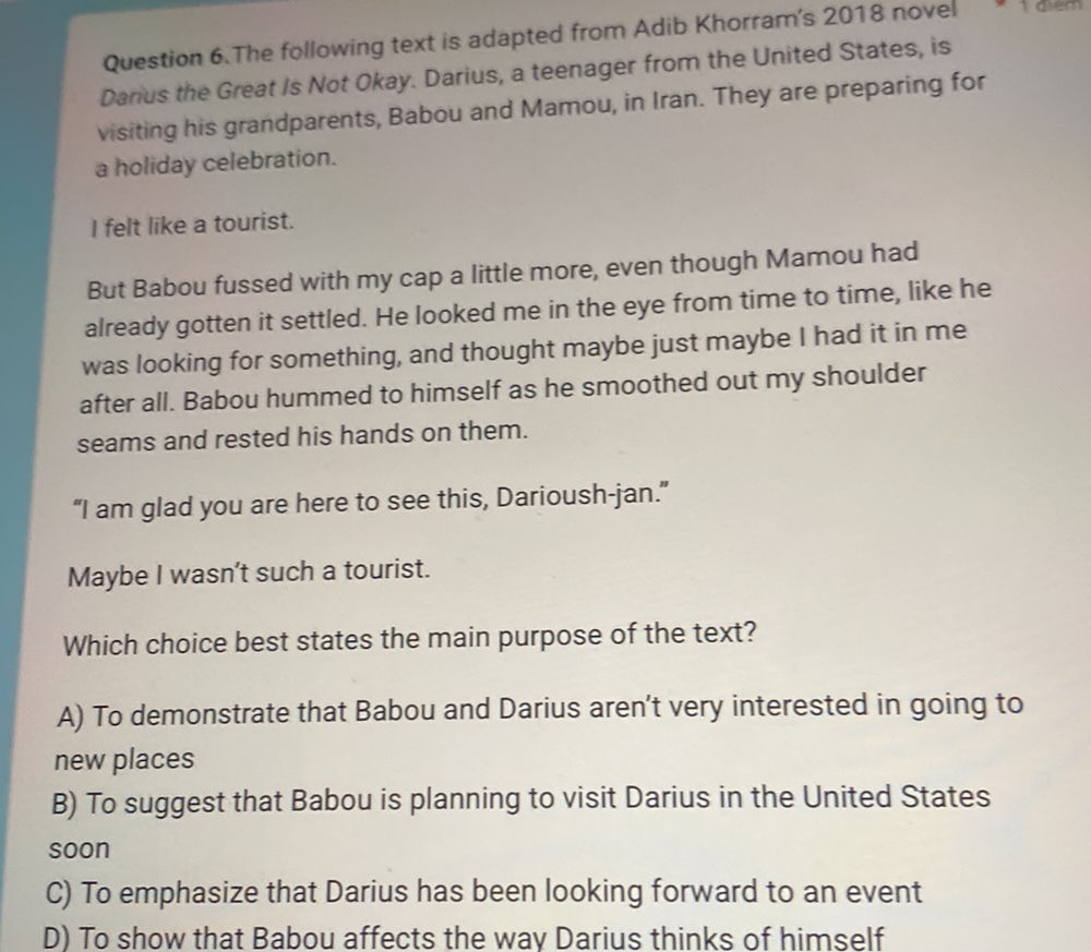 Question 6. The following text is adapted | StudyX