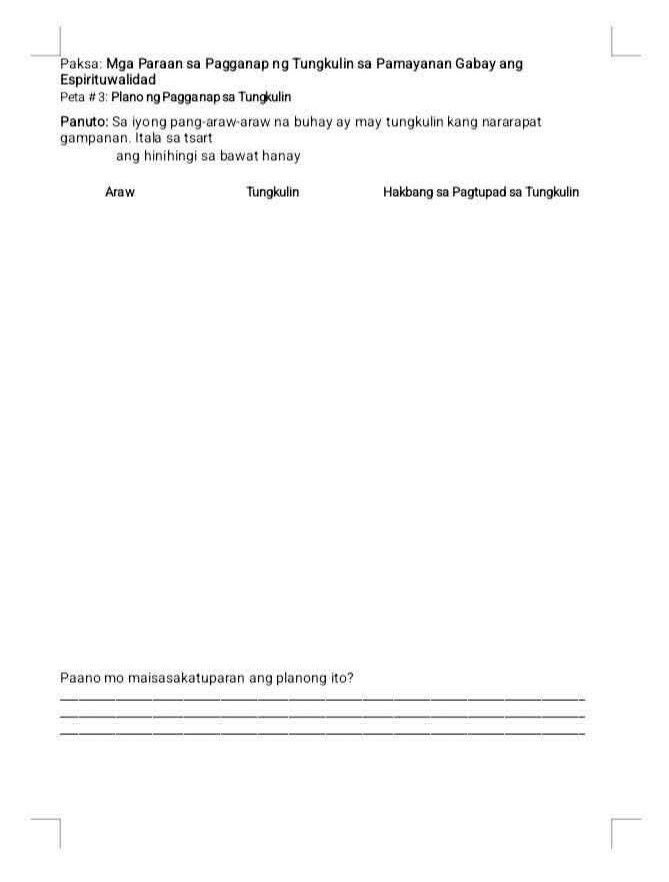 Paksa: Mga Paraan sa Pagganap ng Tungkulin | StudyX