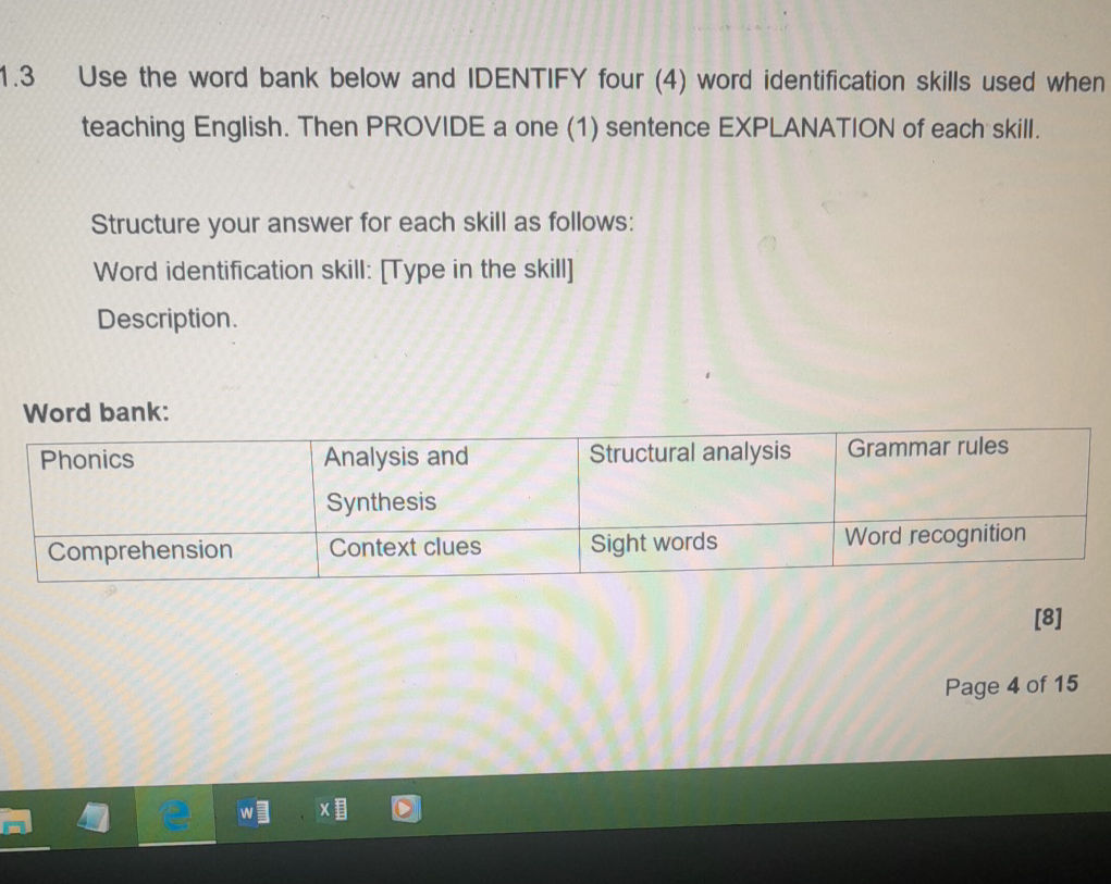 1.3 Use the word bank below and IDENTIFY | StudyX