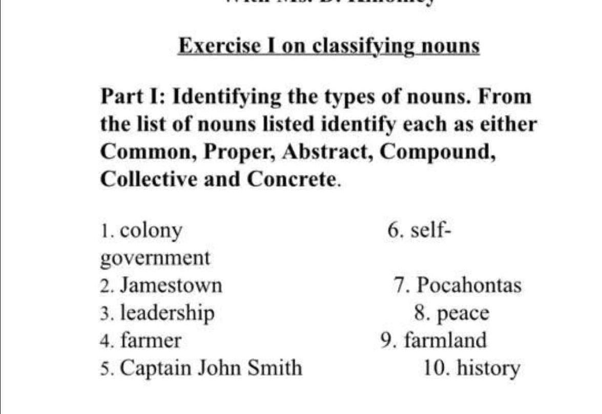 Part I: Identifying the types of nouns. From | StudyX