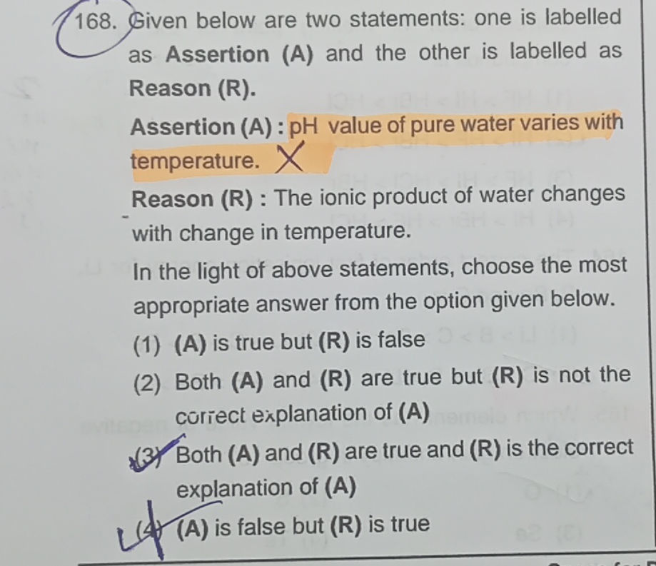 168. Given below are two statements: one is | StudyX