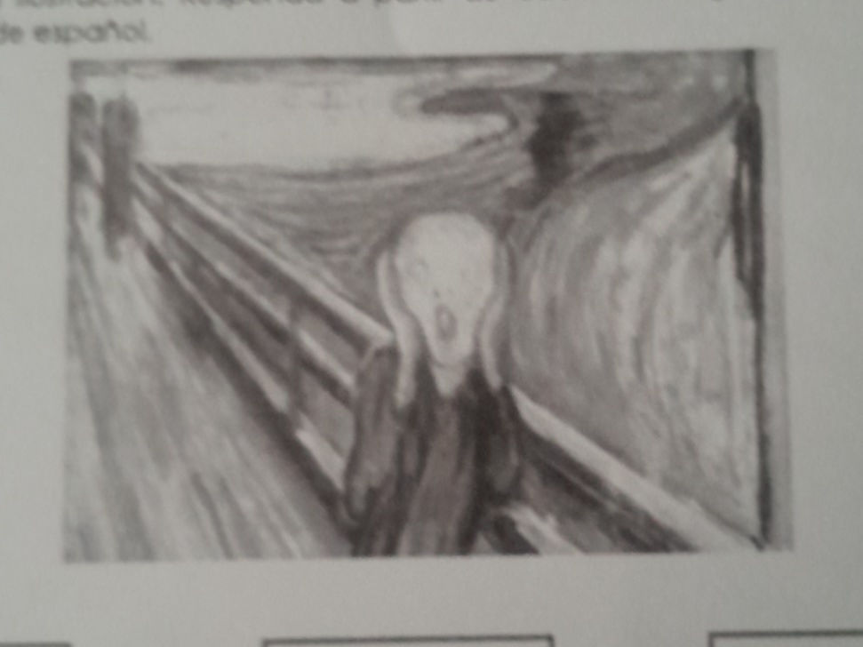 The image shows a drawing of "The Scream" by | StudyX