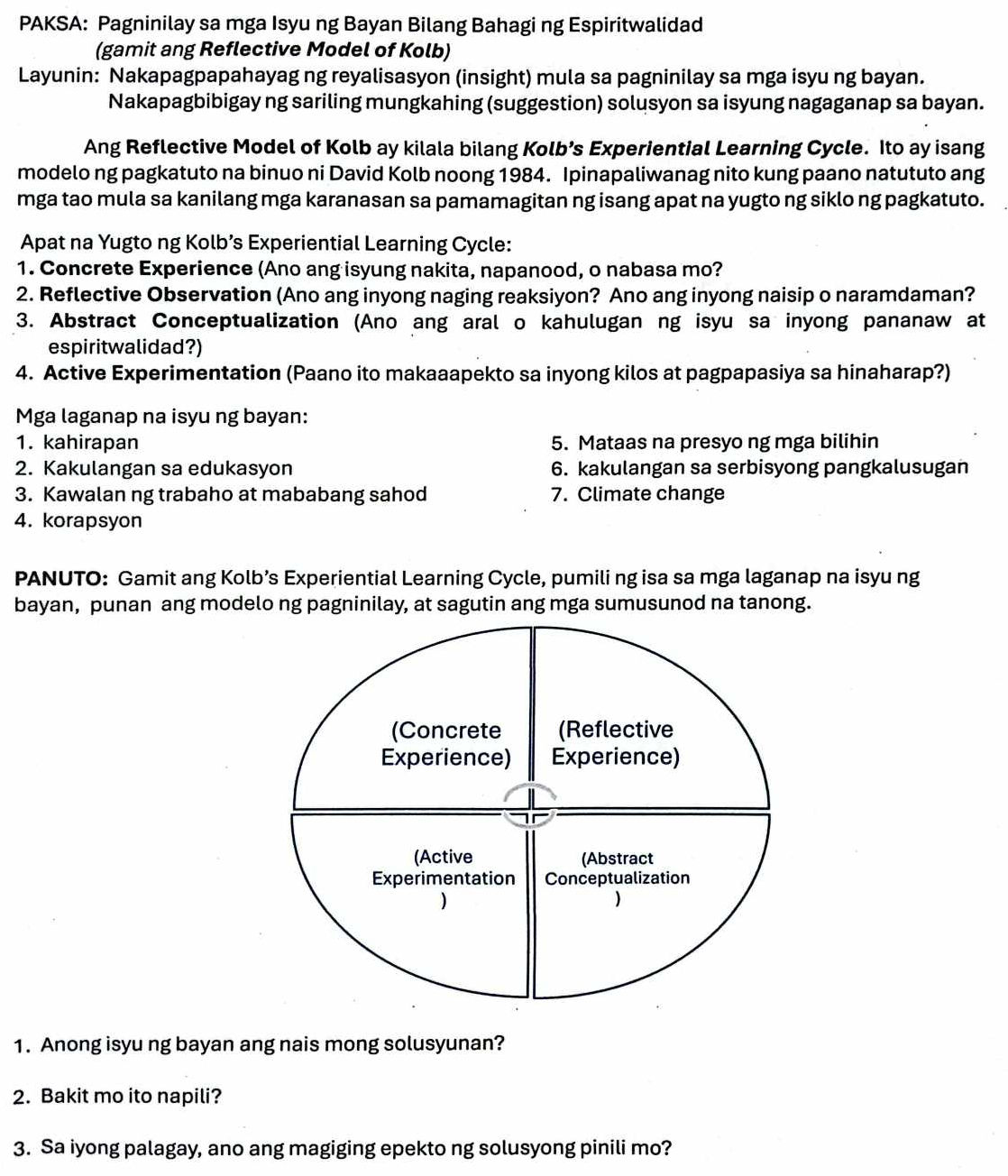 PAKSA: Pagninilay sa mga Isyu ng Bayan | StudyX