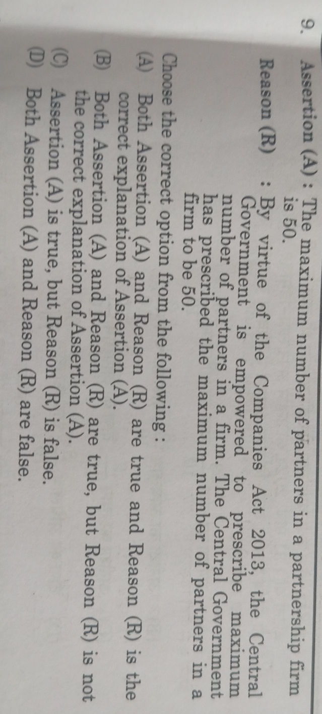 9. Assertion (A): The maximum number of | StudyX