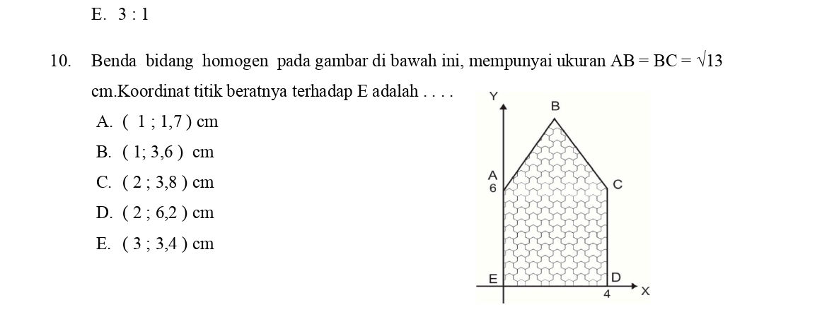 Benda bidang homogen pada gambar di bawah