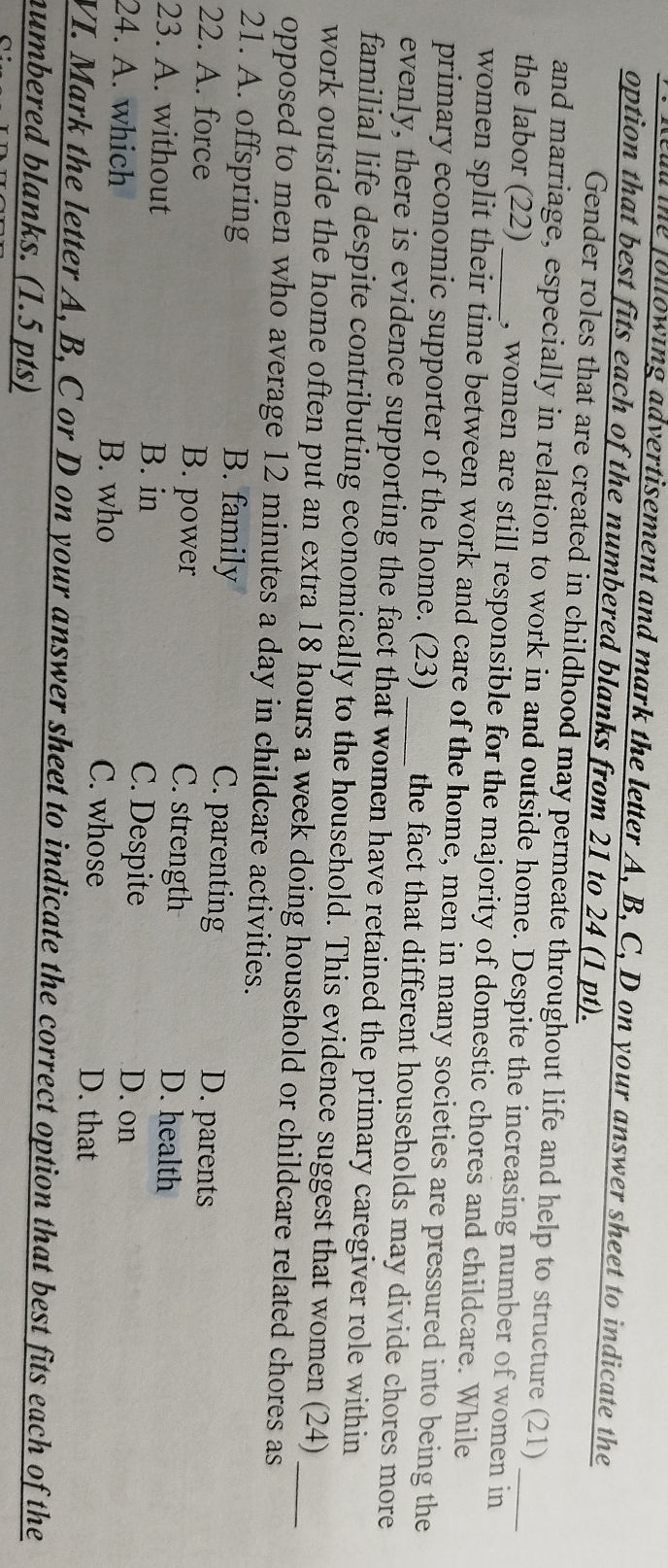 1. Read the following advertisement and mark | StudyX