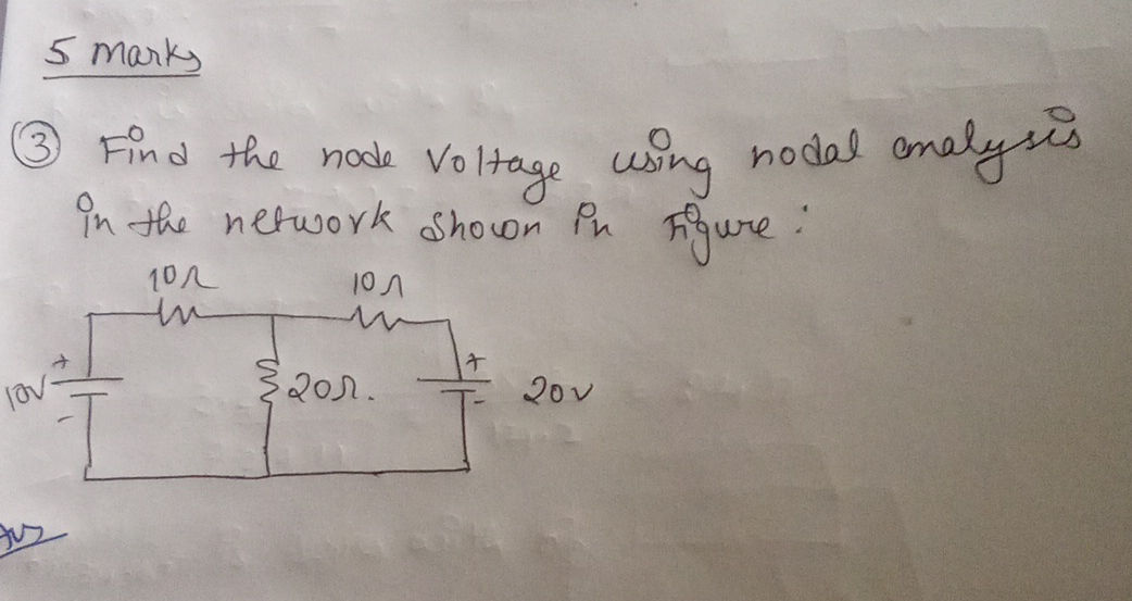 Find the node voltage using nodal analysis | StudyX