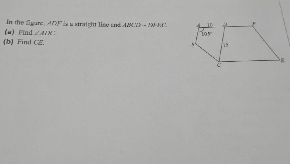 In the figure, $ADF$ is a straight line and | StudyX