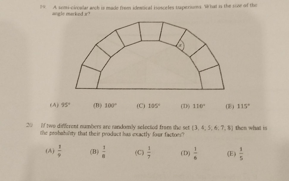19. A semi-circular arch is made from | StudyX