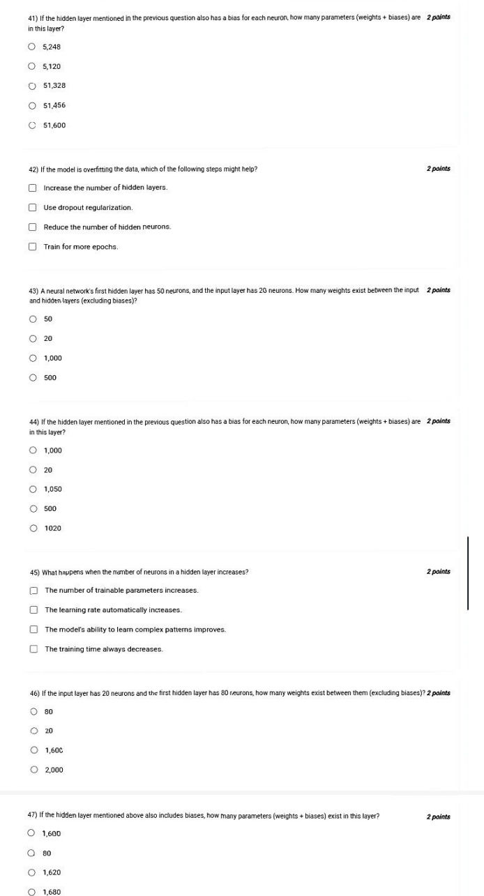 41) If the hidden layer mentioned in the | StudyX