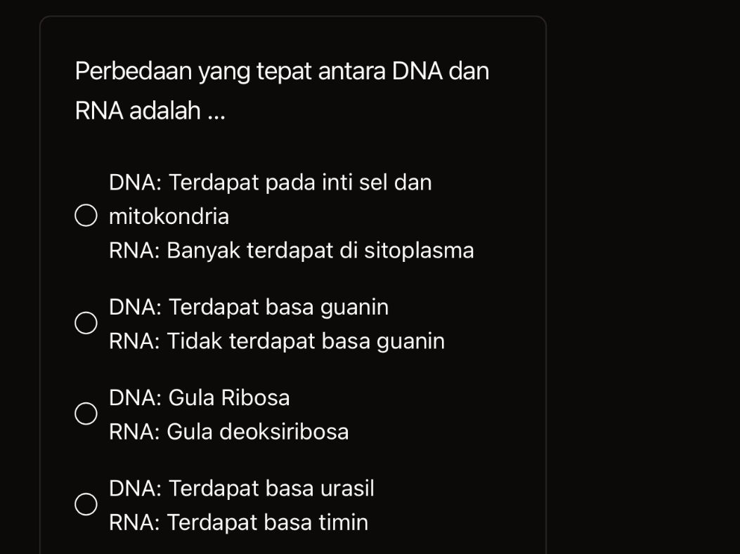 Perbedaan yang tepat antara DNA dan RNA | StudyX