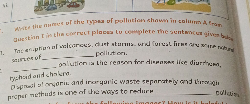 Write the names of the types of pollution | StudyX