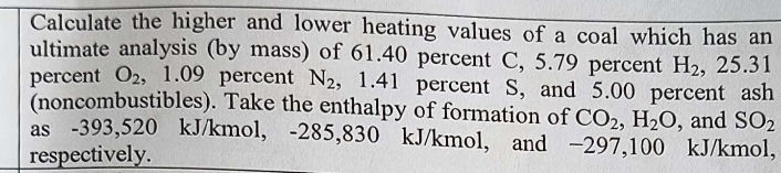 Calculate the higher and lower heating | StudyX