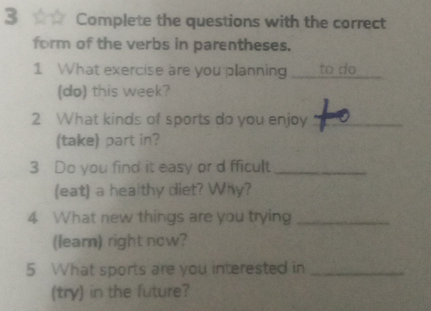 3 Complete the questions with the correct | StudyX