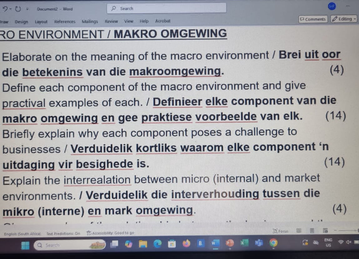 Elaborate on the meaning of the macro | StudyX