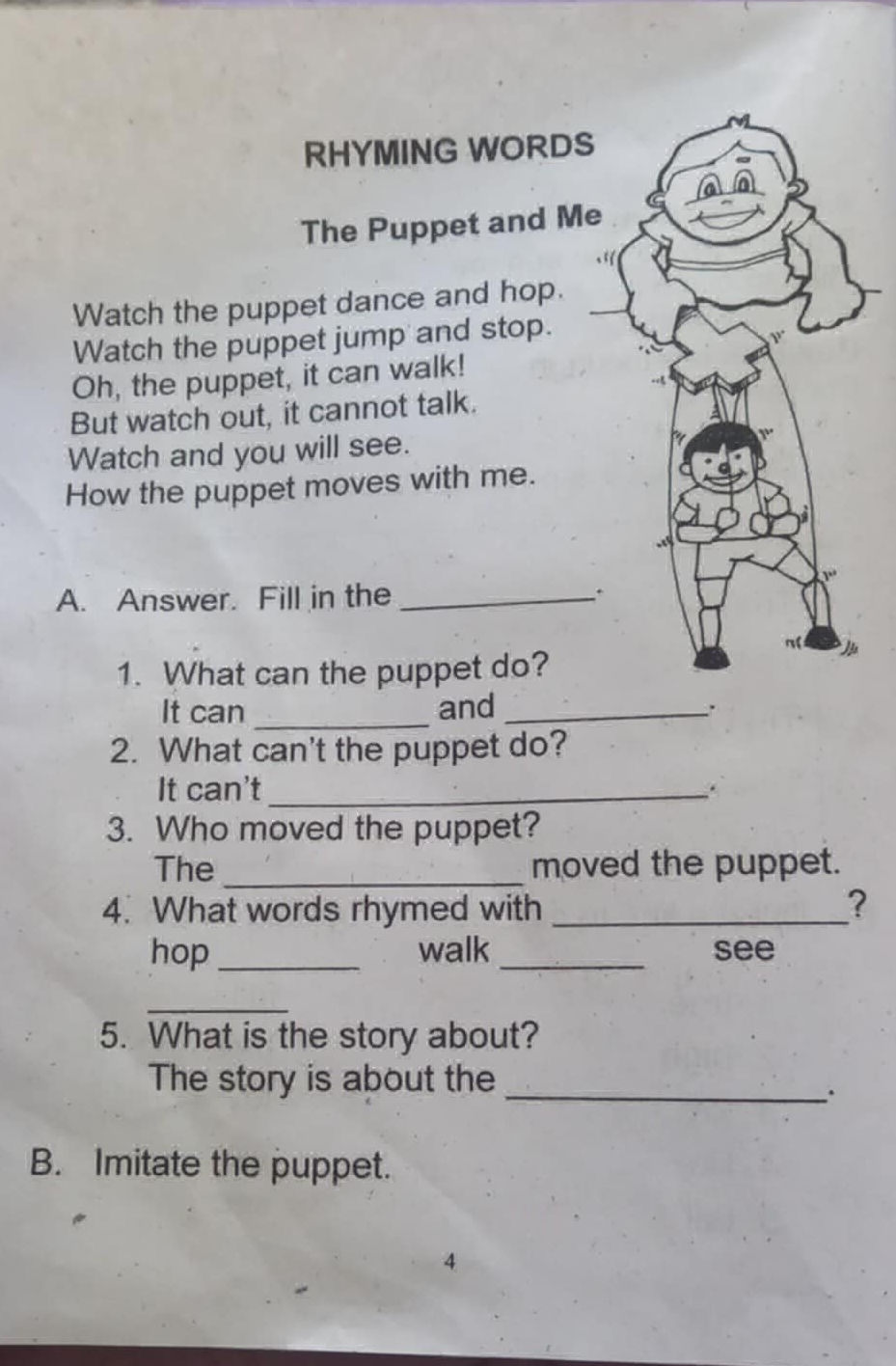 RHYMING WORDS The Puppet and Me Watch the | StudyX