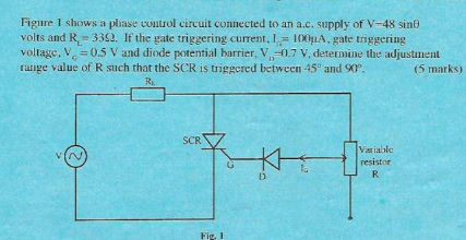 Figure 1 shows a phase control circuit | StudyX