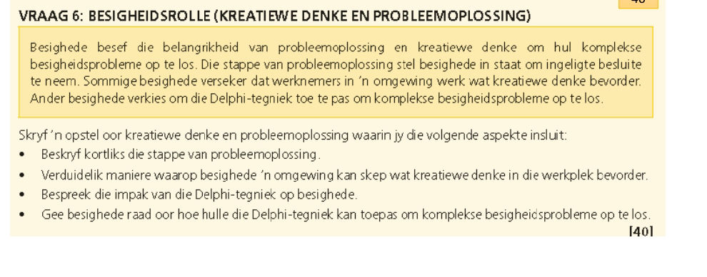 VRAAG 6: BESIGHEIDSROLLE (KREATIEWE DENKE EN | StudyX