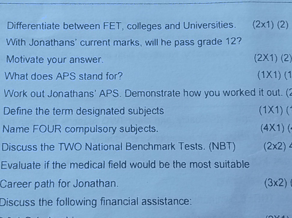 Differentiate between FET, colleges and | StudyX