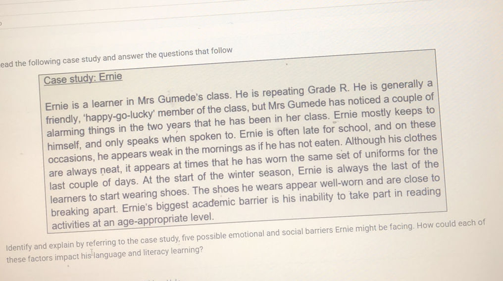 Lead the following case study and answer the
